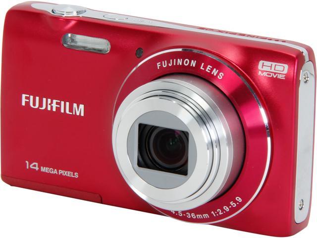 Refurbished: FUJIFILM FinePix JZ100 Red 14 MP 25mm Wide Angle Digital ...
