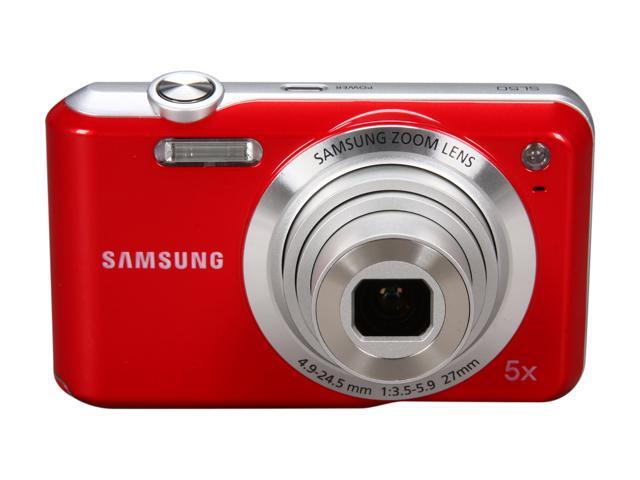 SAMSUNG SL50 Tomato Orange 10.2 MP 27mm Wide Angle Digital Camera ...