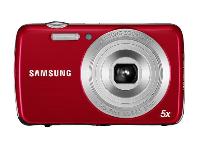 SAMSUNG PL 20 Red 14.2 MP 27mm Wide Angle Digital Camera - Newegg.com