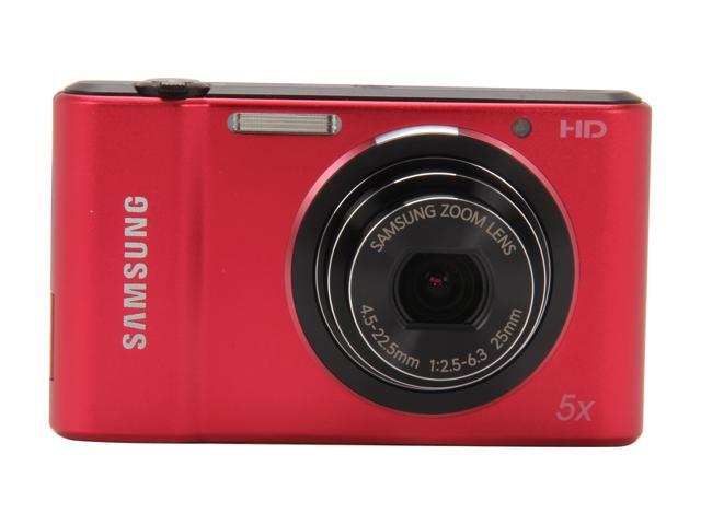 Refurbished: SAMSUNG ST66 Red 16.1 MP 25mm Wide Angle Digital Camera ...