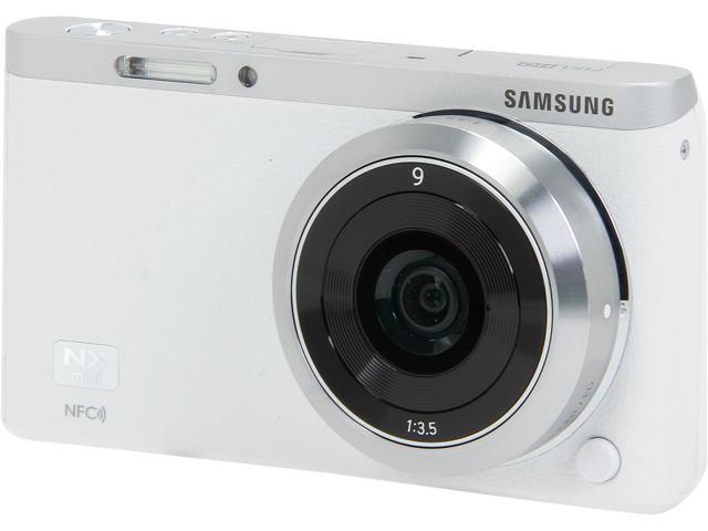 SAMSUNG NX Mini EV-NXF1ZZB1HUS White Compact Mirrorless Camera w 9mm ...