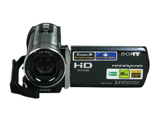 SONY HDR-CX150 Black 1/4" "Exmor R" CMOS 2.7" 230K LCD 25X Optical Zoom ...