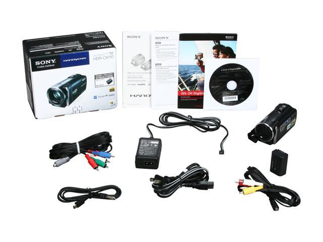 SONY HDR-CX110 Black 1/4" "Exmor R" CMOS 2.7" 230K LCD 25X Optical Zoom ...