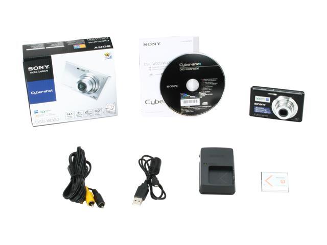 SONY Cyber-shot DSC-W330 Black 14.1 MP 26mm Wide Angle Digital Camera ...
