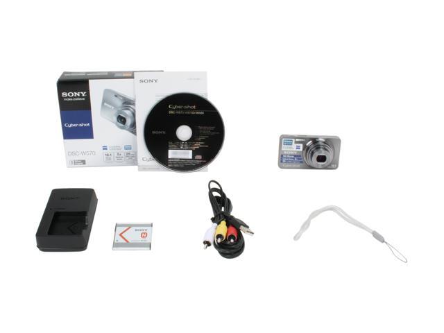 SONY Cyber-shot DSC-W570 Silver 16.1 MP 25mm Wide Angle Digital Camera ...