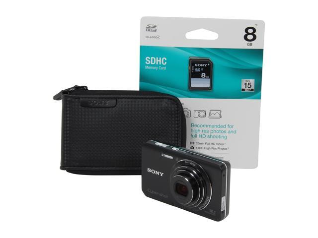 Sony DSC-W650/BFD Black Digital Camera with 8 GB SD and Case - Newegg.com