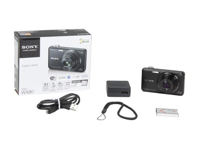 SONY Cyber-shot WX80 Black 16.2 MP Digital Camera HDTV Output - Newegg.com