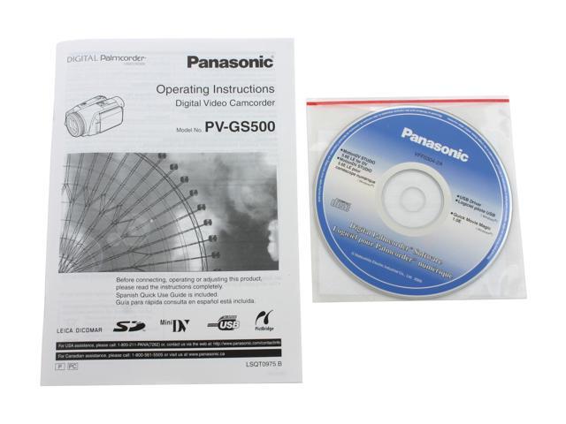 Panasonic PV-GS500 MiniDV Camcorder - Newegg.com