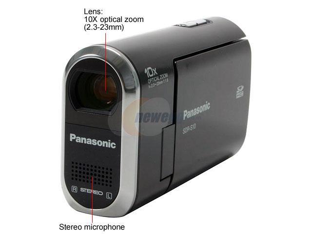 Panasonic SDR-S10 Black 2.7"LCD 10X Variable Speed Optical Zoom Water ...