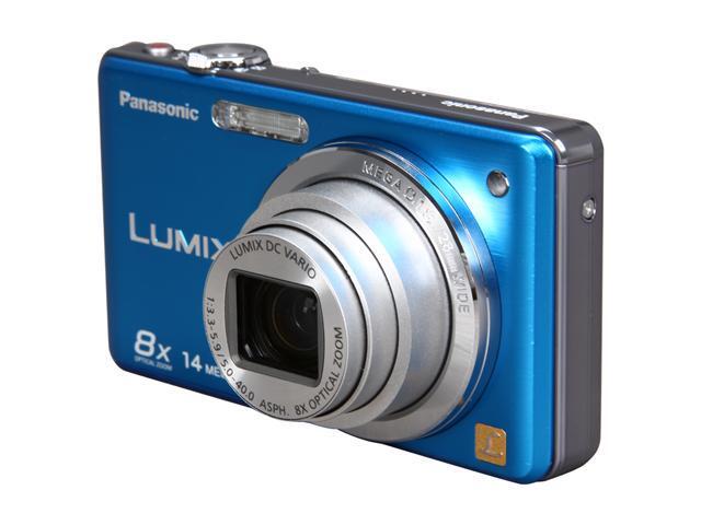 Open Box: Panasonic LUMIX DMC-FH20 Blue 14 MP 28mm Wide Angle Digital ...