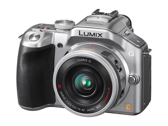 Panasonic LUMIX G5 (DMC-G5KS) Silver Digital SLR Camera w/ Lumix G ...