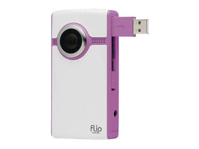 Flip Ultra Camcorder - White & Pink, 120 Minutes (2nd Generation ...