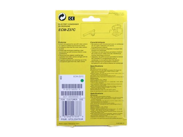 Open Box: SONY ECM-Z37C Camcorder Microphone - Newegg.com