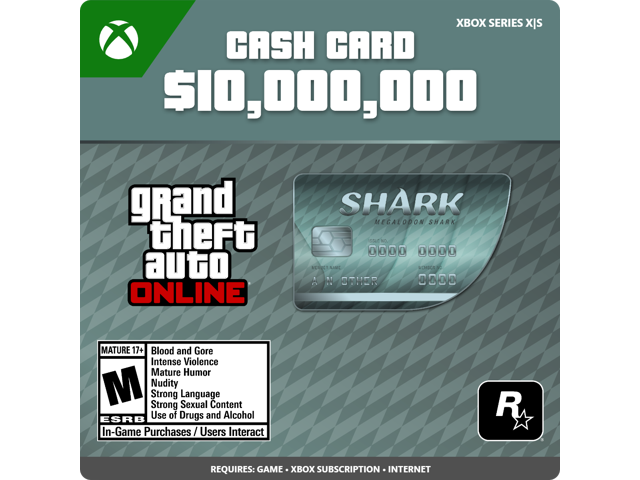 Grand Theft Auto Online: $10,000,000 Megalodon Shark Cash Card Xbox ...