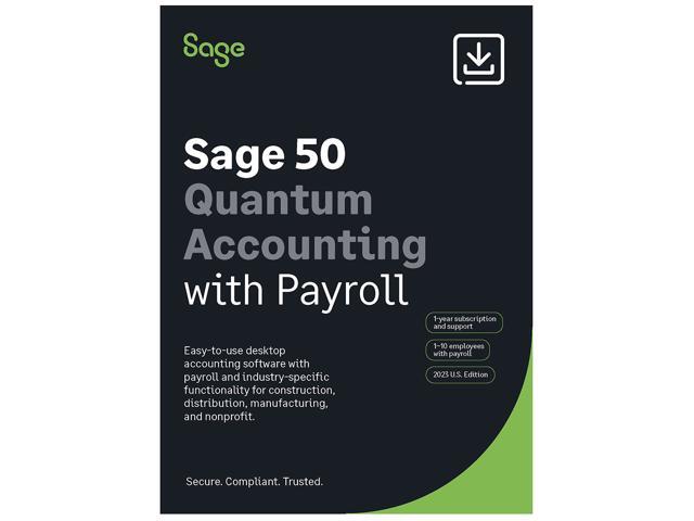 Sage SAGE 50 QUANTUM ACCOUNTING WITH PAYROLL 2023 U.S. 1-USER 1-YEAR ...