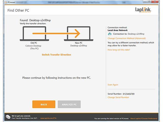 Laplink PCmover Professional - 1 Use (Moves Applications, Files, and ...