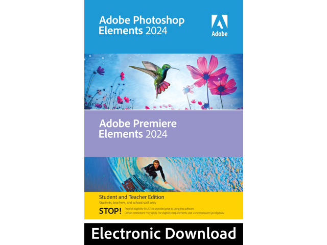 Adobe Photoshop Elements & Premiere Elements 2024 for Windows - Student ...