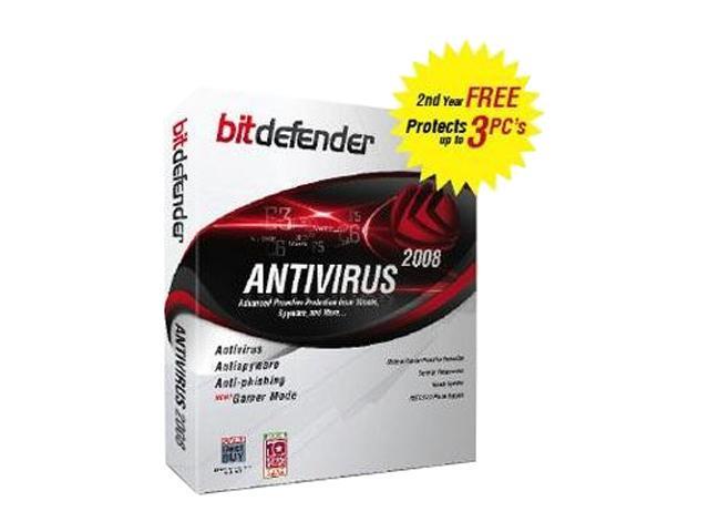 Bitdefender Antivirus 2008 2 Year / 3 PC - Newegg.com