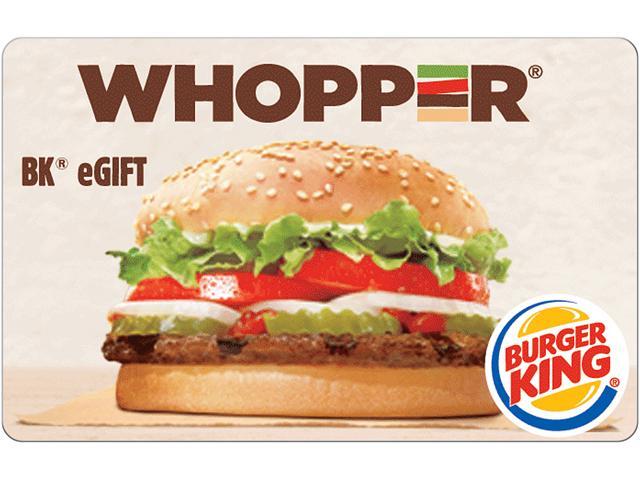 Burger King $100 Gift Card (Email Delivery) - Newegg.com
