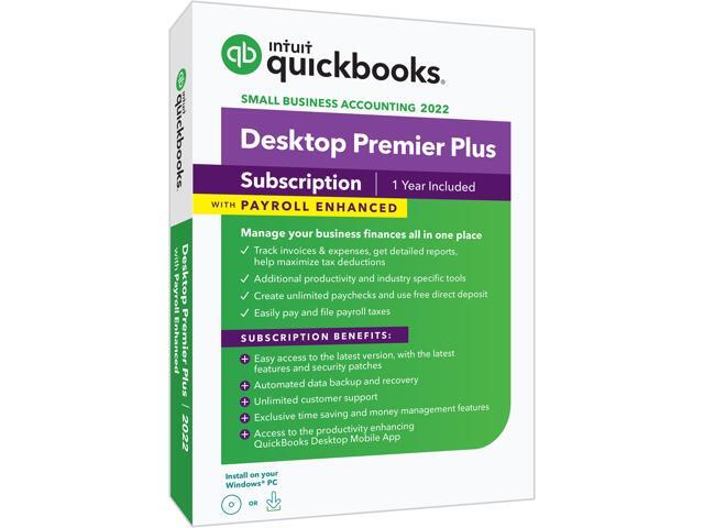 Intuit QuickBooks Desktop Premier Plus with Enhanced Payroll 2022, Disc ...