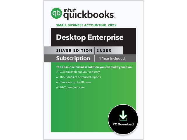 Intuit QuickBooks Desktop Enterprise Silver 2022, 2 User Download ...