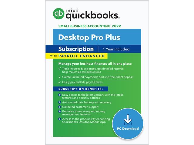 Intuit QuickBooks Desktop Pro Plus with Enhanced Payroll 2022, Windows ...