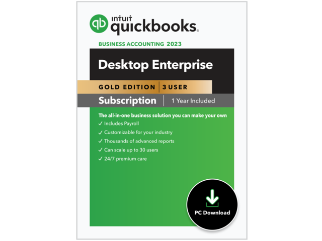 Intuit QuickBooks Enterprise Gold 2023 - 3 Users / 12 Month [Digital ...
