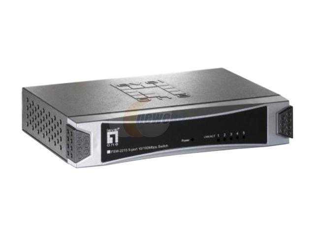LevelOne FSW-2215 Fast Ethernet Switch w/ Internal Power Supply ...
