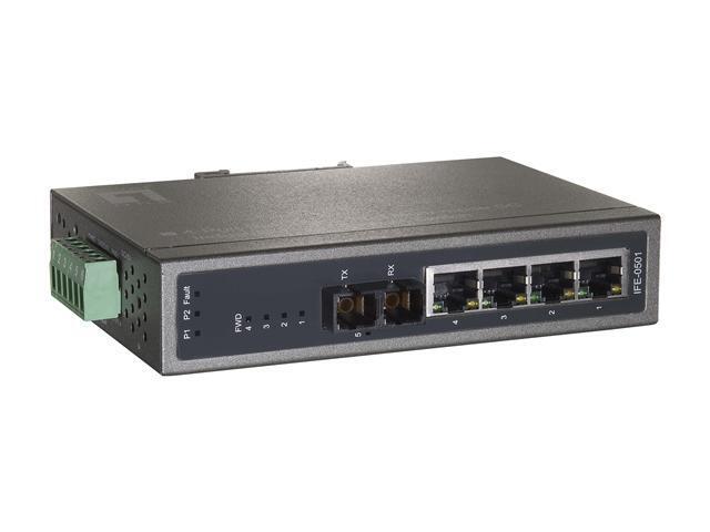LevelOne IFE-0501 4 FE PoE + 1 FE Multi-Mode SC Industrial Switch (2km ...