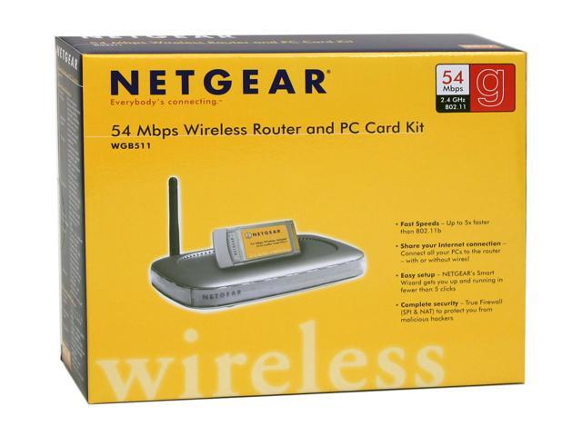 NETGEAR WGB511 54 Mbps Wireless Router(WGR614) and PC Card(WG511) Kit ...