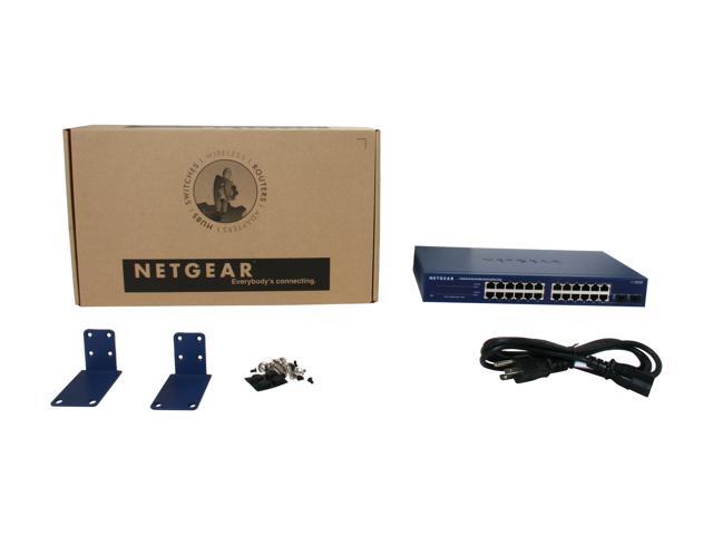 NETGEAR 24 Port w/ 2 SFP port Gigabit Business-Class Rackmount Switch ...