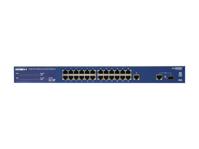 NETGEAR 24 Port 10/100 Smart Switch + 1 Gig and 1 Combo port - Lifetime ...