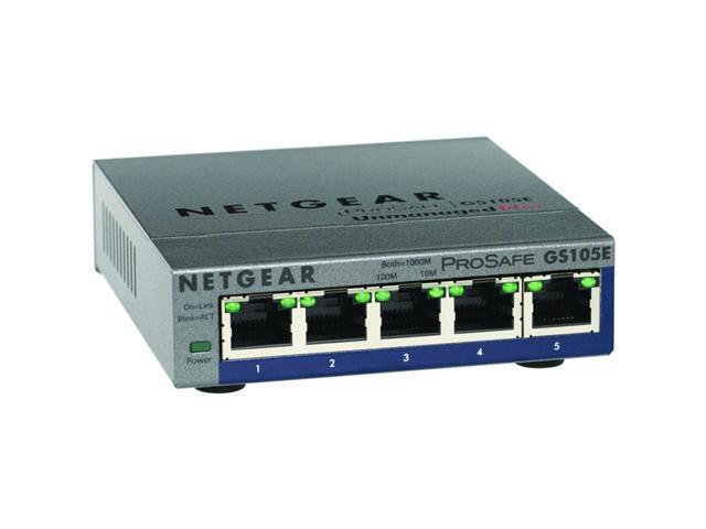 NETGEAR Prosafe Plus GS105E-100NAS-3 3Pk 5-port Gigabit Ethernet Switch ...