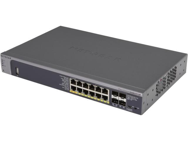 NETGEAR ProSafe GSM5212P-100NES 12-Port Gigabit PoE+ Desktop L2 ...