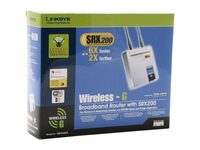 Linksys WRT54GX2 Wireless-G Broadband Router With SRX200 - Newegg.com
