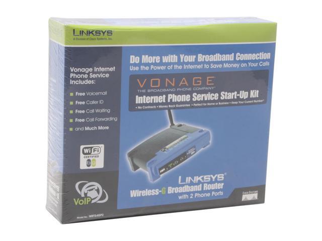LINKSYS WRT54GP2 Broadband Router Powered by Vonage with 2 Phone Ports ...