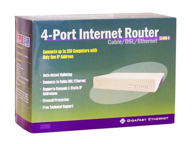 GIGAFAST EE400-R 10/20/100/200Mbps DSL/Cable Broadband Router - Newegg.com