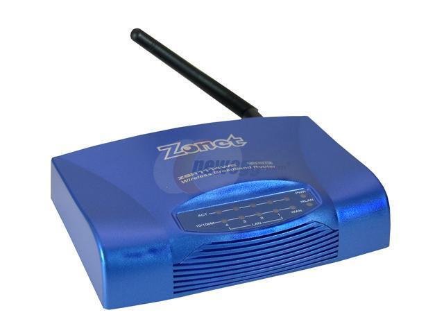 Zonet ZSR1114WE 54Mbps Wireless Broadband Router w/4pt Switch - Newegg.com