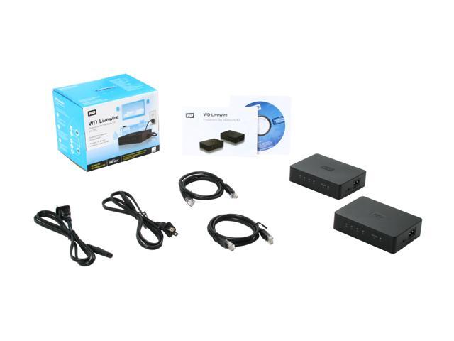 Western Digital WD Livewire Powerline AV Network Kit WDBABY0000NBK-NESN ...
