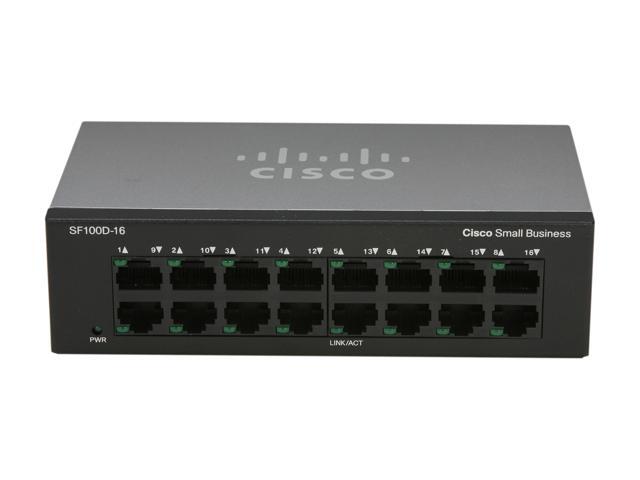 Cisco Small Business 100 Series SF100D-16-NA 16-Port Desktop Switch ...