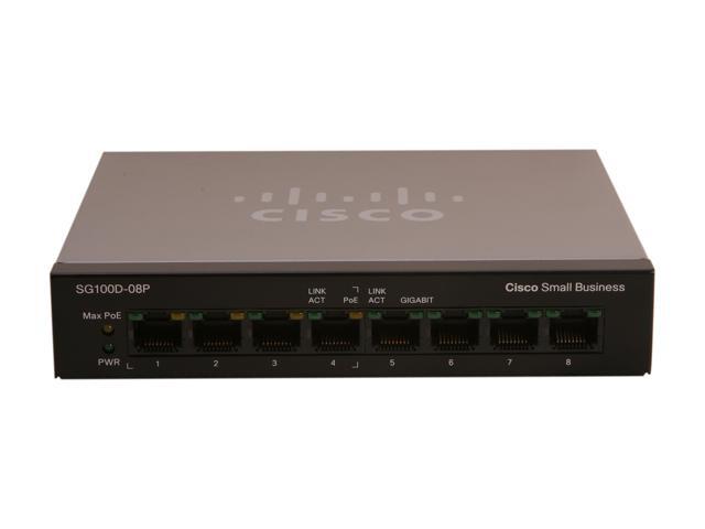 Cisco Small Business 100 Series SG100D-08P-NA 8-Port PoE Desktop ...
