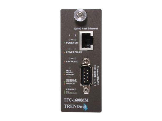 TRENDnet SNMP Management Module for TFC-1600, Supports Port Based ...