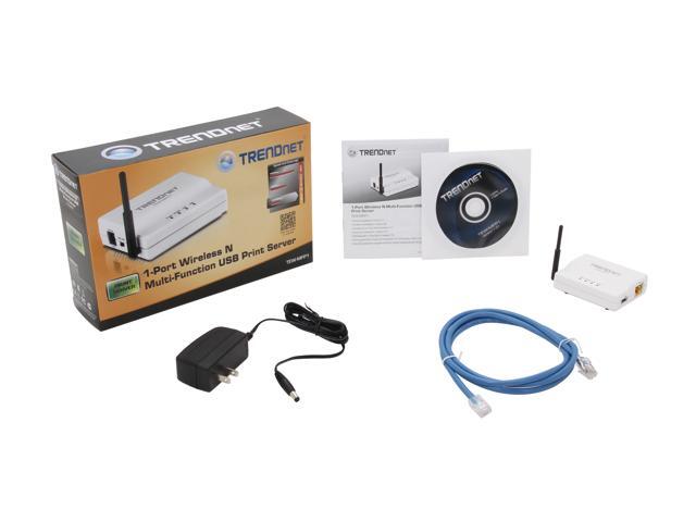 TRENDnet TEW-MFP1 1-Port Wireless N Multi-Function Print Server 802.11b ...