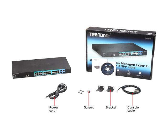 TRENDnet TL2-PG284 28-Port Gigabit PoE+ Managed Layer 2 Switch with 4 ...