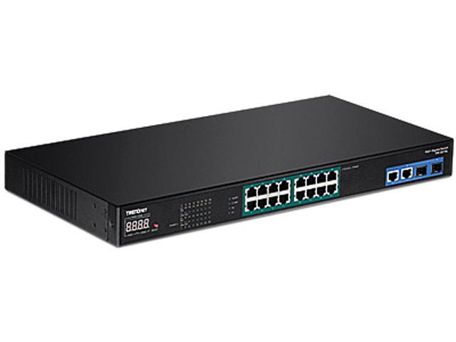 TRENDnet TPE-3018L 18-Port Gigabit NVR PoE+ Switch with LED Display ...