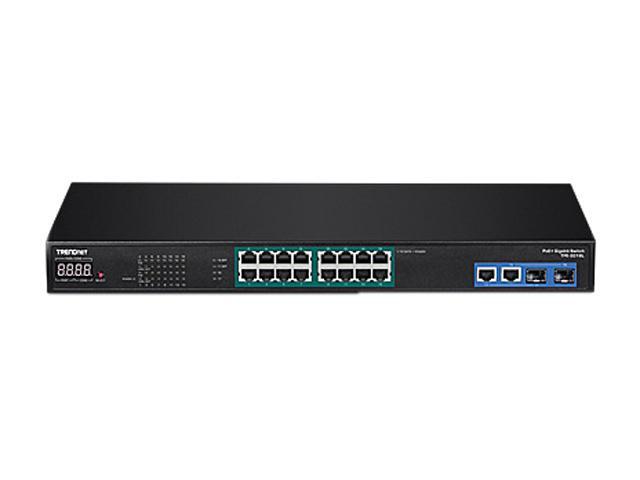 TRENDnet TPE-3018L 18-Port Gigabit NVR PoE+ Switch with LED Display ...