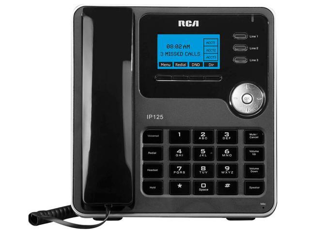 RCA IP125 3-Line IP Phone with PoE - Newegg.com
