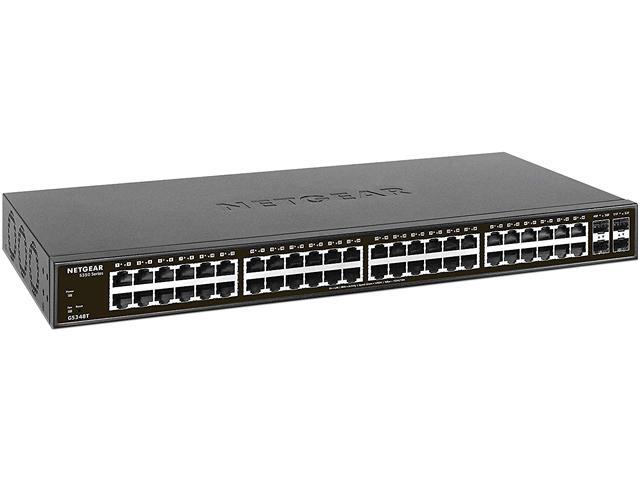 NETGEAR 52-Port Gigabit Ethernet Smart Switch (GS348T) - with 4 x 1G ...