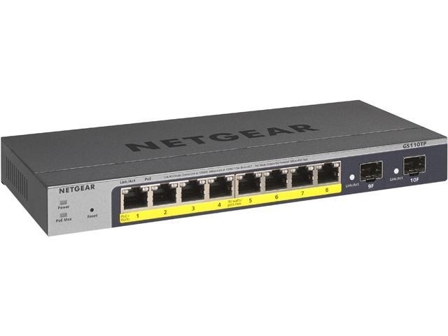 NETGEAR ProSafe GS110TP-300EUS 8-Port Gigabit POE Smart Switch with 2 ...