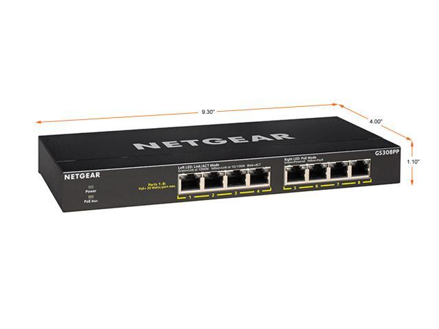 NETGEAR GS308PP-100AJS 8-Port Gigabit Ethernet SOHO PoE+ Unmanaged ...